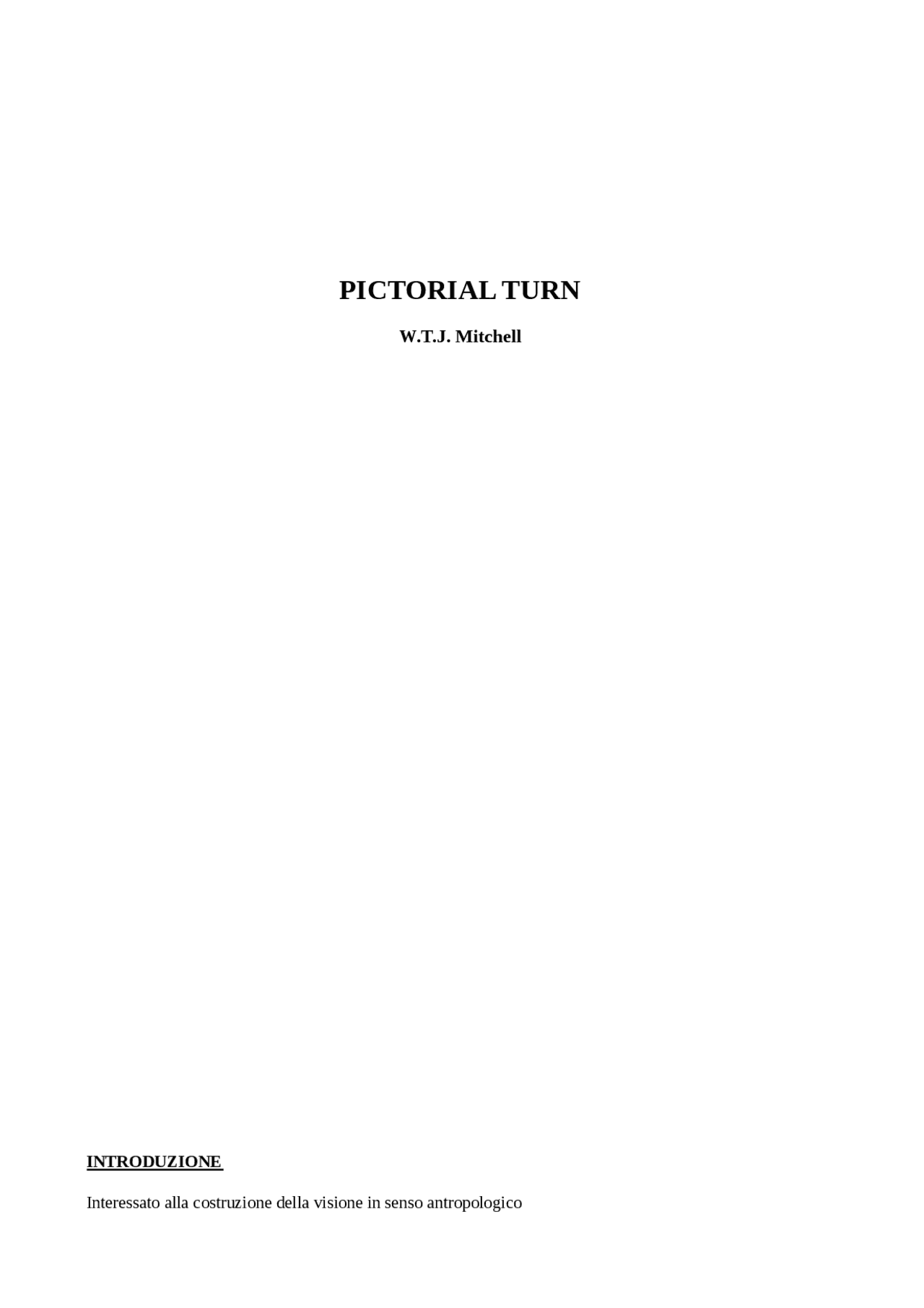 Pictorial Turn Mitchell Docsity