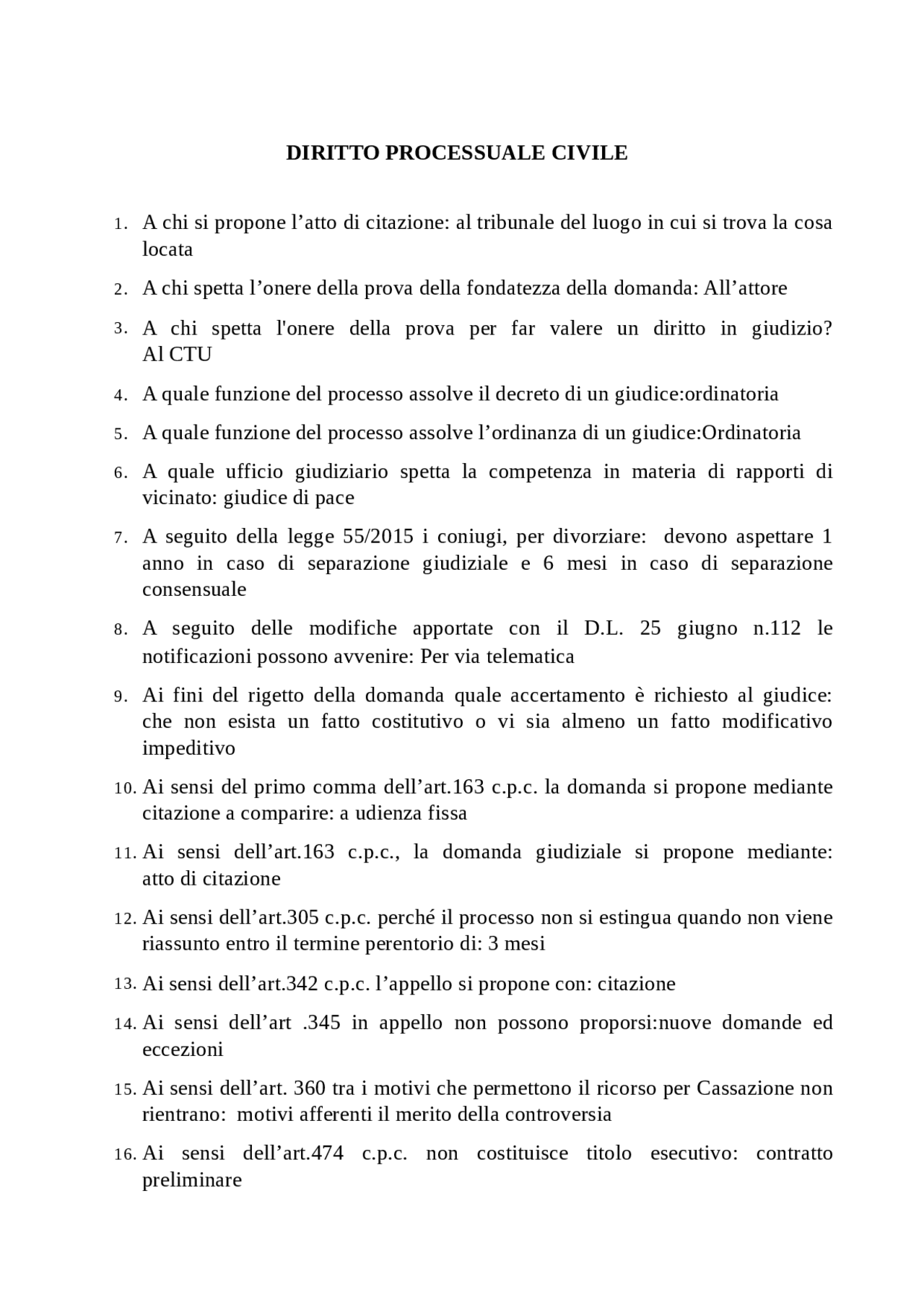 Domande Desame Diritto Processuale Civile Prof Acone Unipegaso