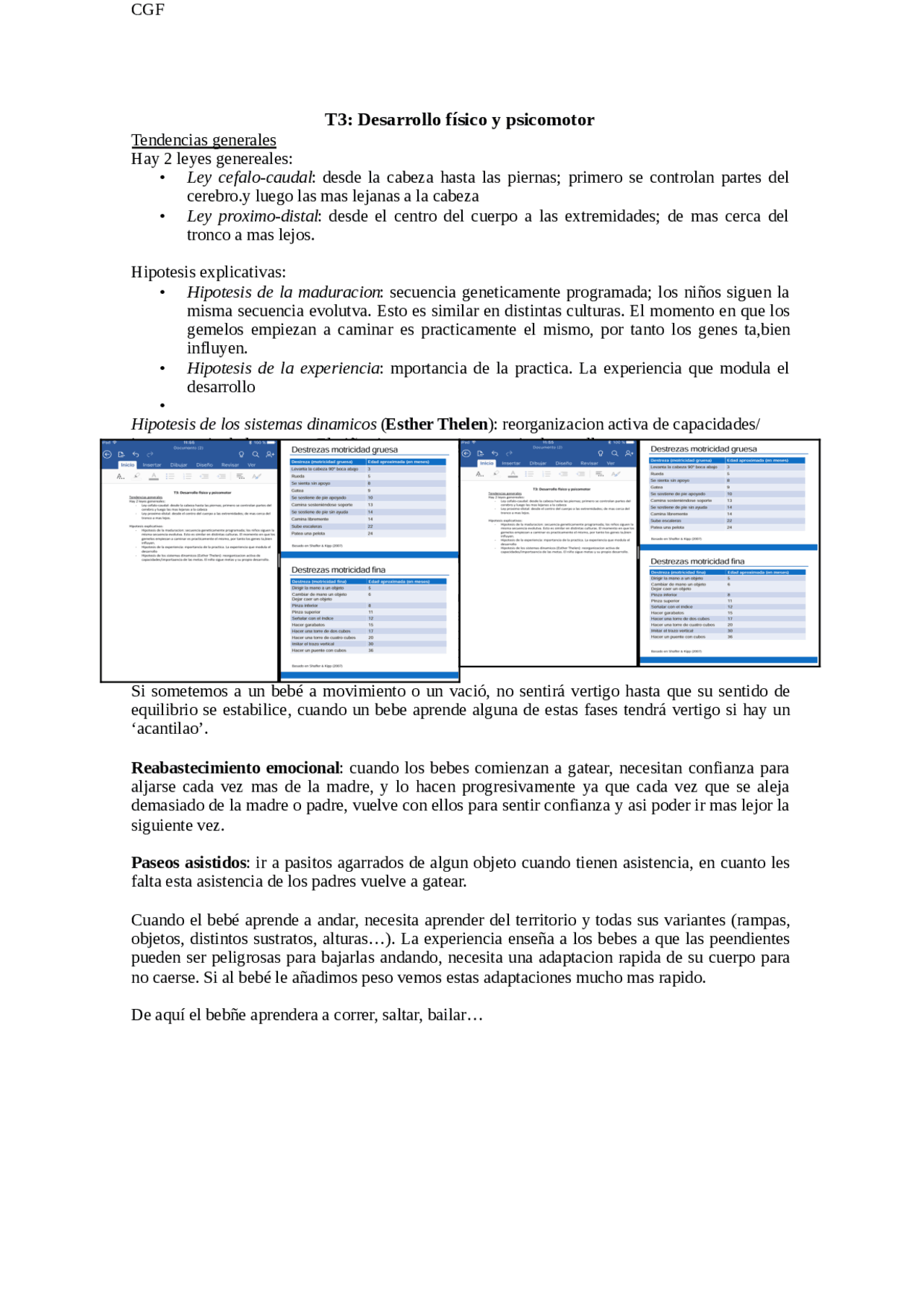 Tema 3 Desarrollo En La Infancia Apuntes De Desarrollo Infantil Docsity