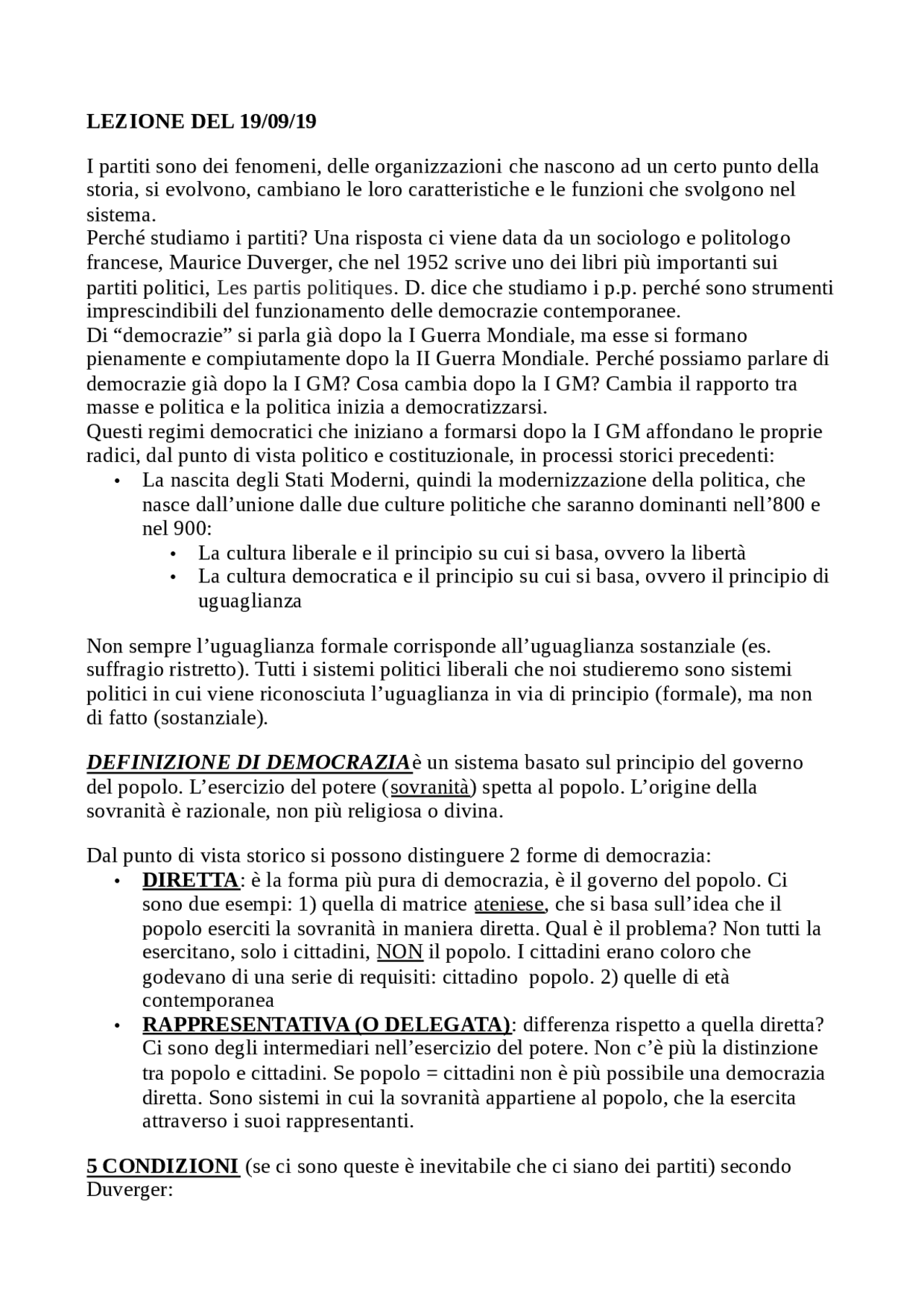 I Partiti Politici 1 Lezione Docsity