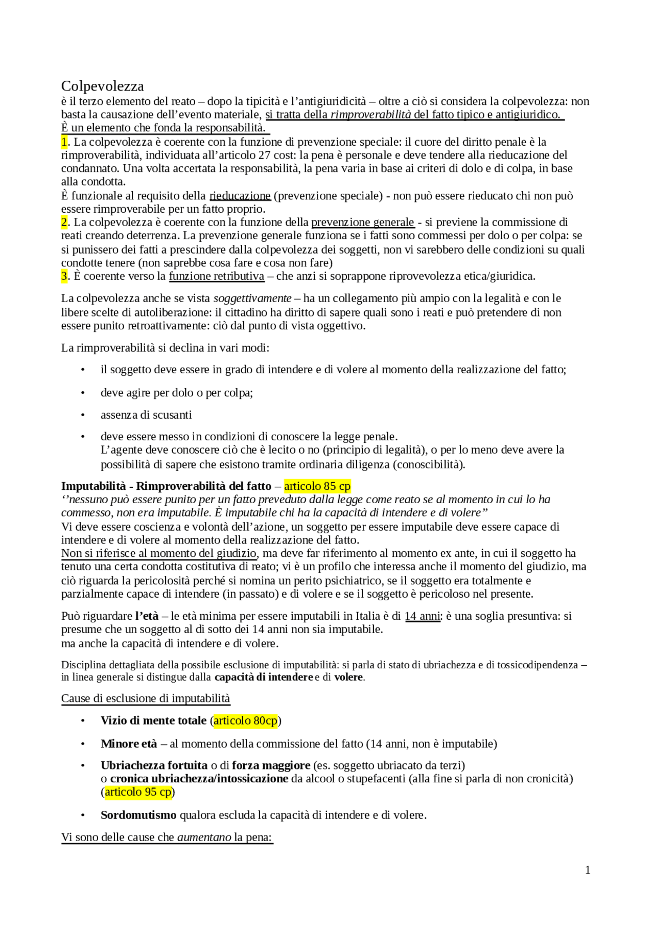 Colpevolezza Dolo Preterintenzione E Colpa Appunti Di Diritto
