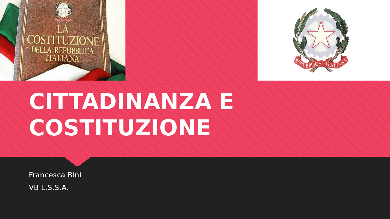 Cittadinanza E Costituzione Docsity