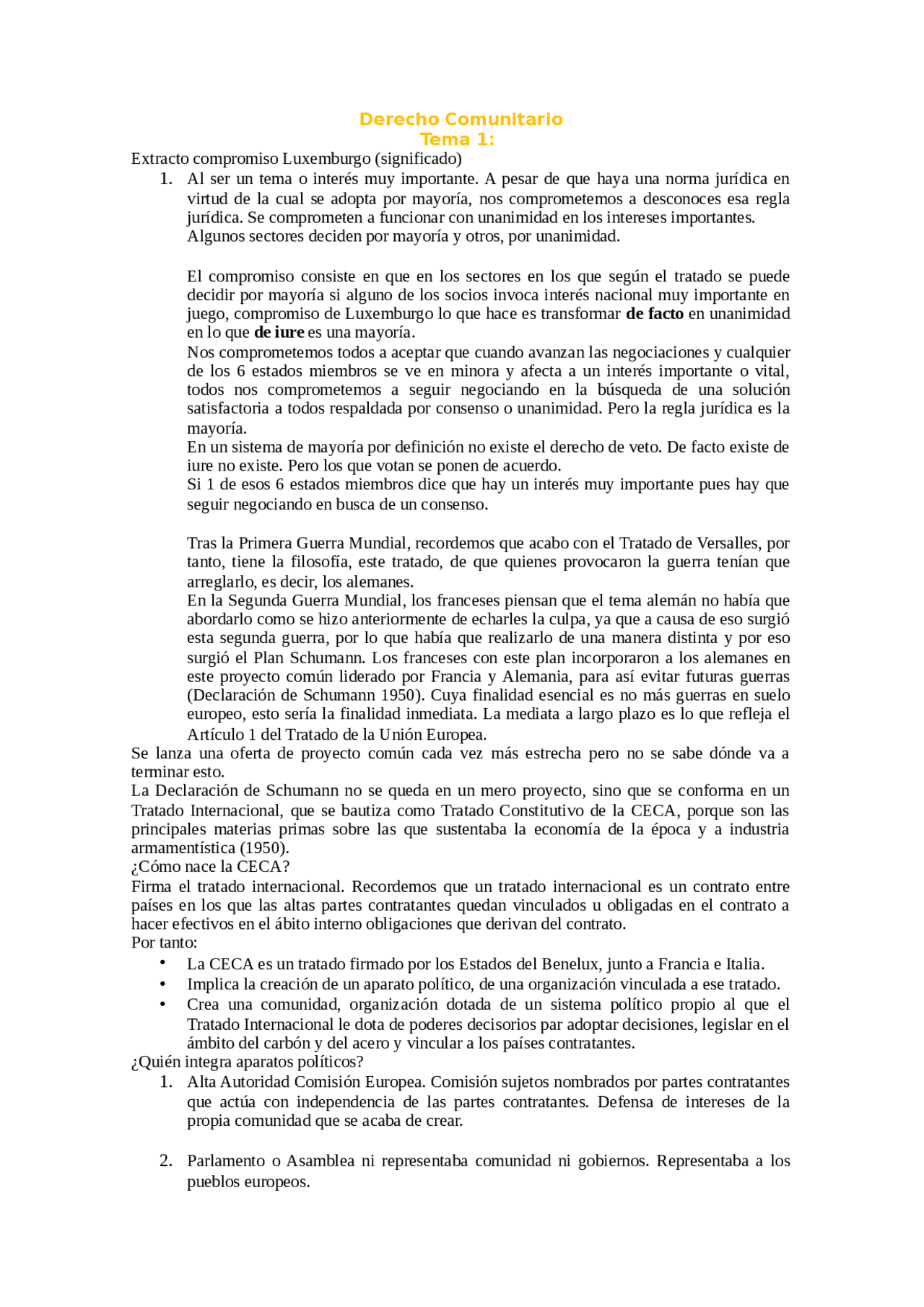 Apuntes Derecho Comunitario Docsity