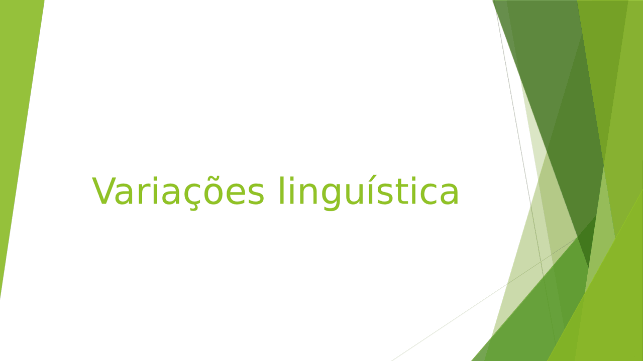 Variação linguistica - Docsity