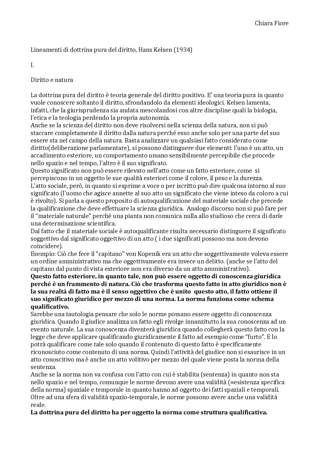 Lineamenti Di Dottrina Pura Del Diritto Di Hkelsen Docsity