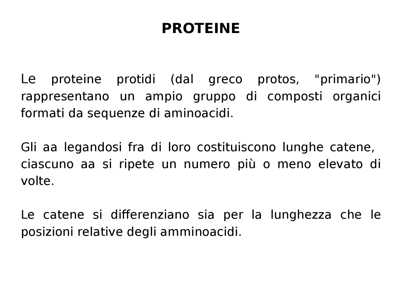Slide Sulle Proteine Biochimica Docsity