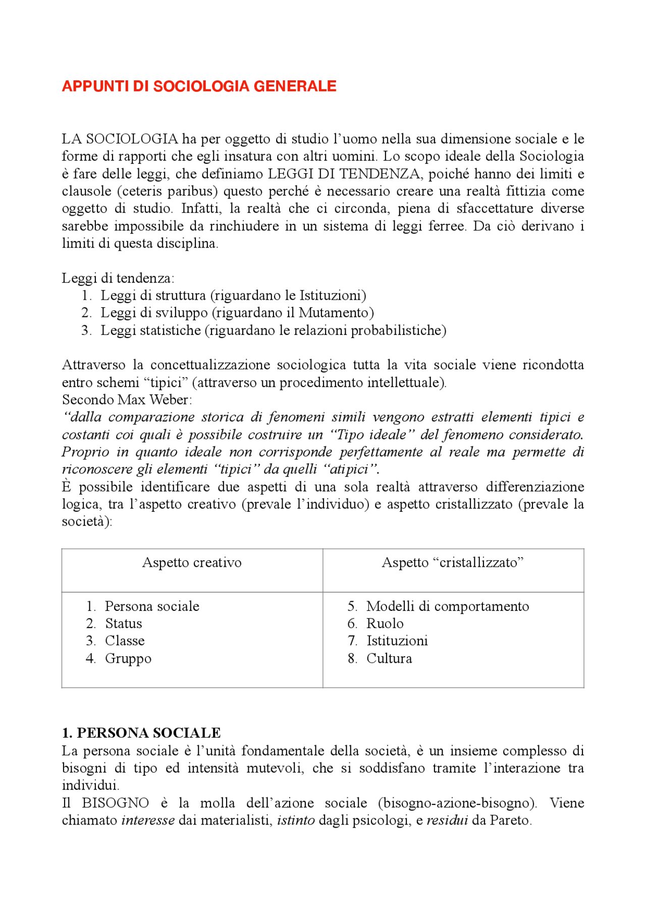 Sociologia Riassunto Docsity