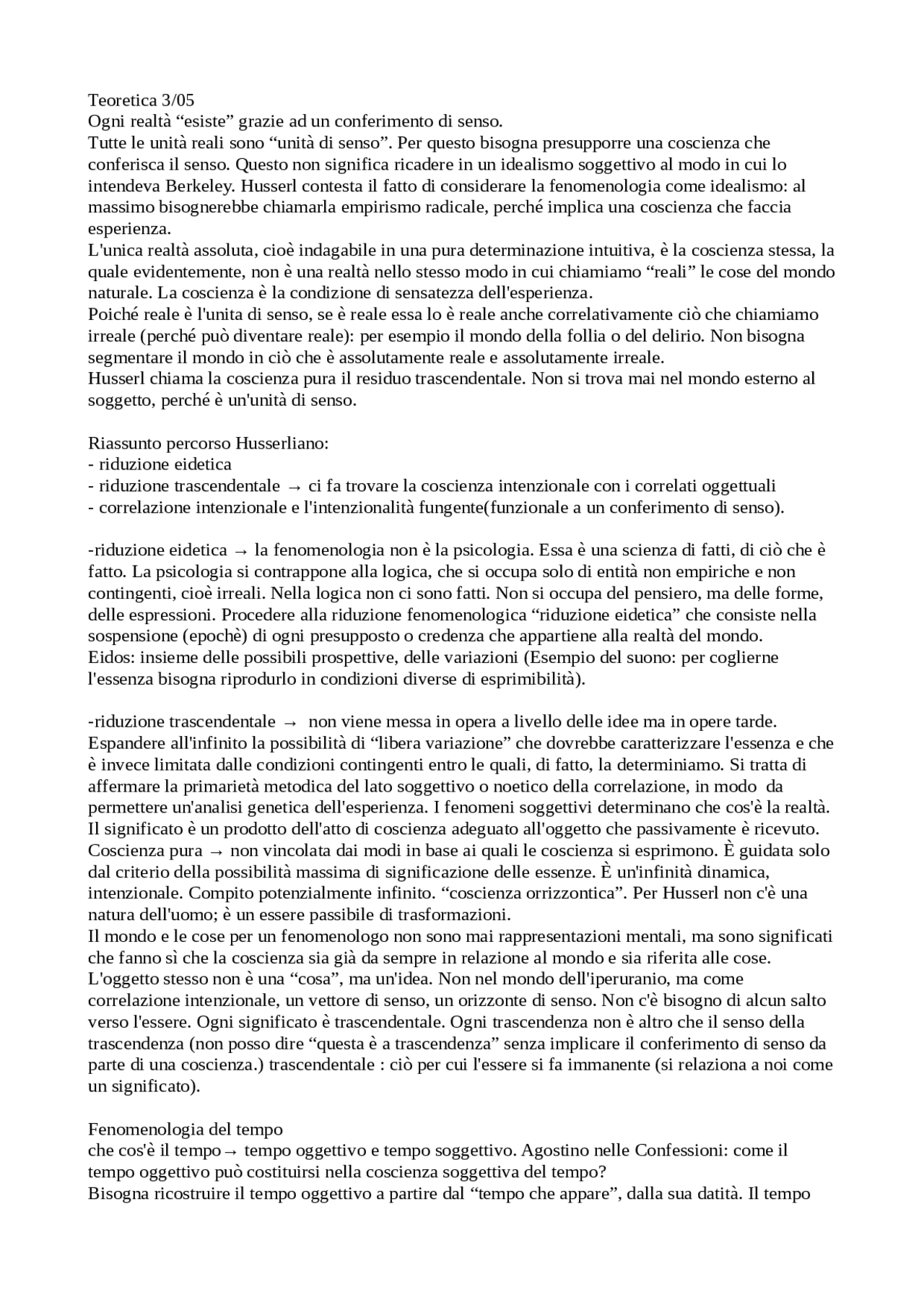 Appunti Teoretica Guidetti 3 Maggio Docsity