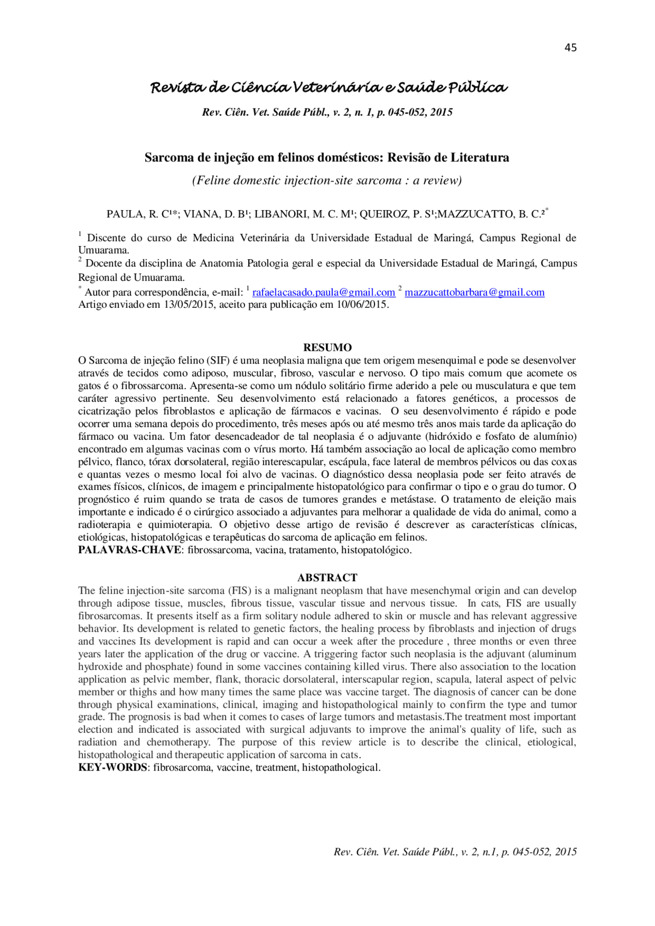 Sarcoma Por Injeção Docsity