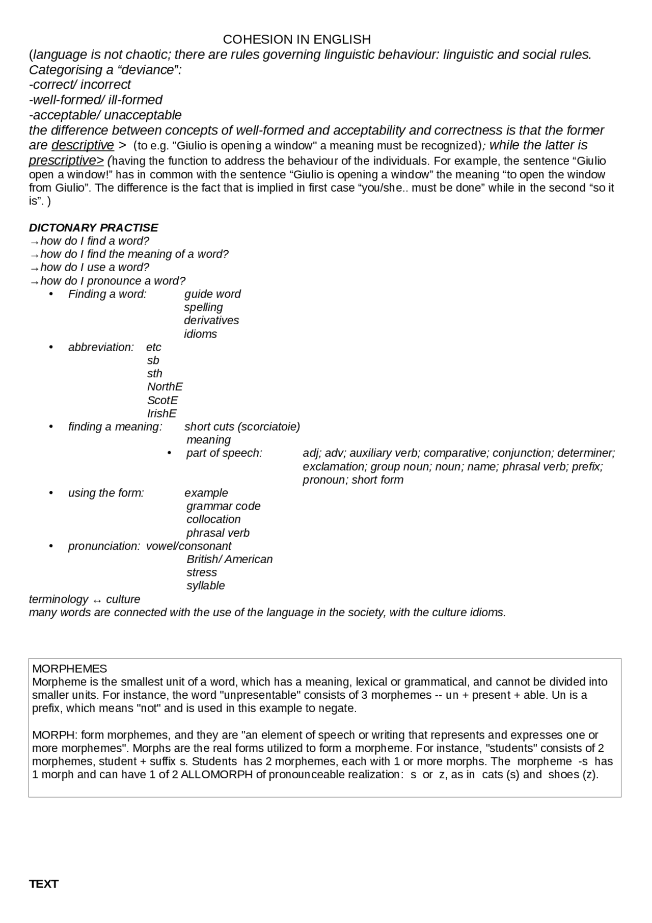 Cohesion in English - Halliday - Docsity