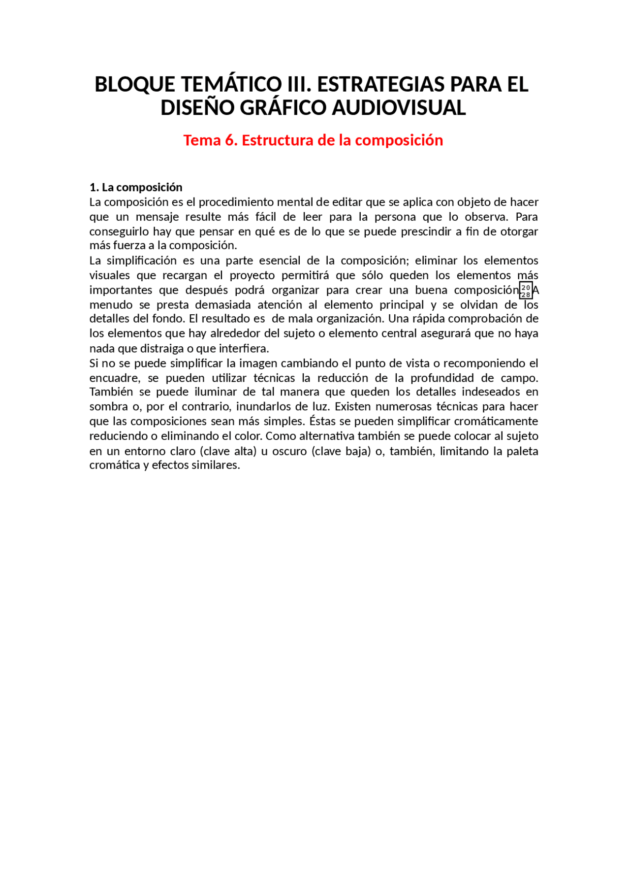 Tema 6 Estructura de la composición.docx - Docsity