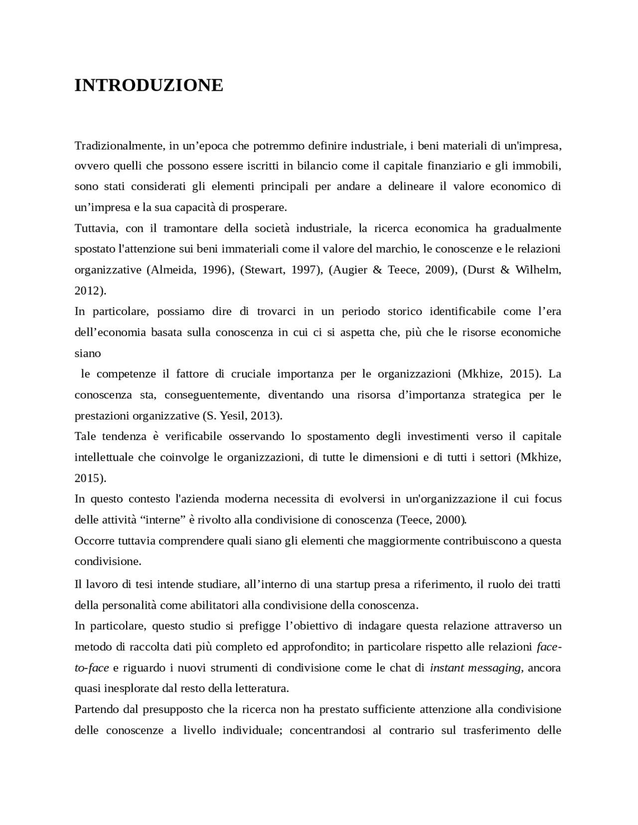 Abstract tesi knowledge management - Docsity