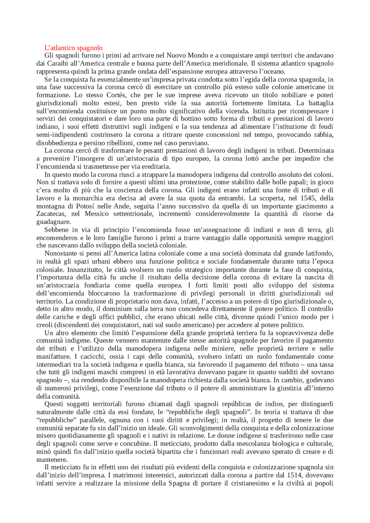 Storia Delle Americhe Docsity