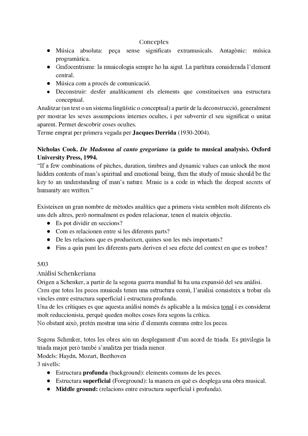 Apunts Anàlisi Musical Docsity