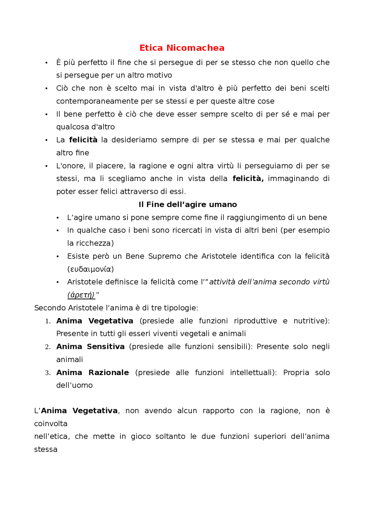 Letica Nicomachea Appunti Docsity