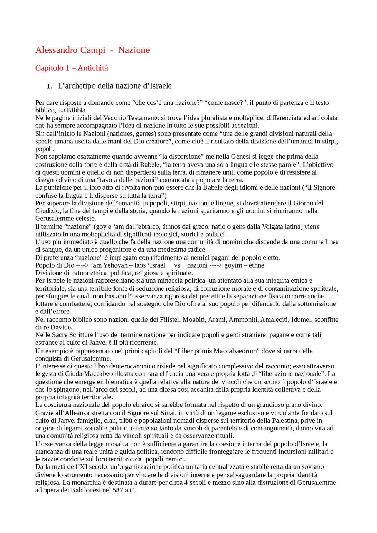 Riassunto Del Libro Nazione Docsity