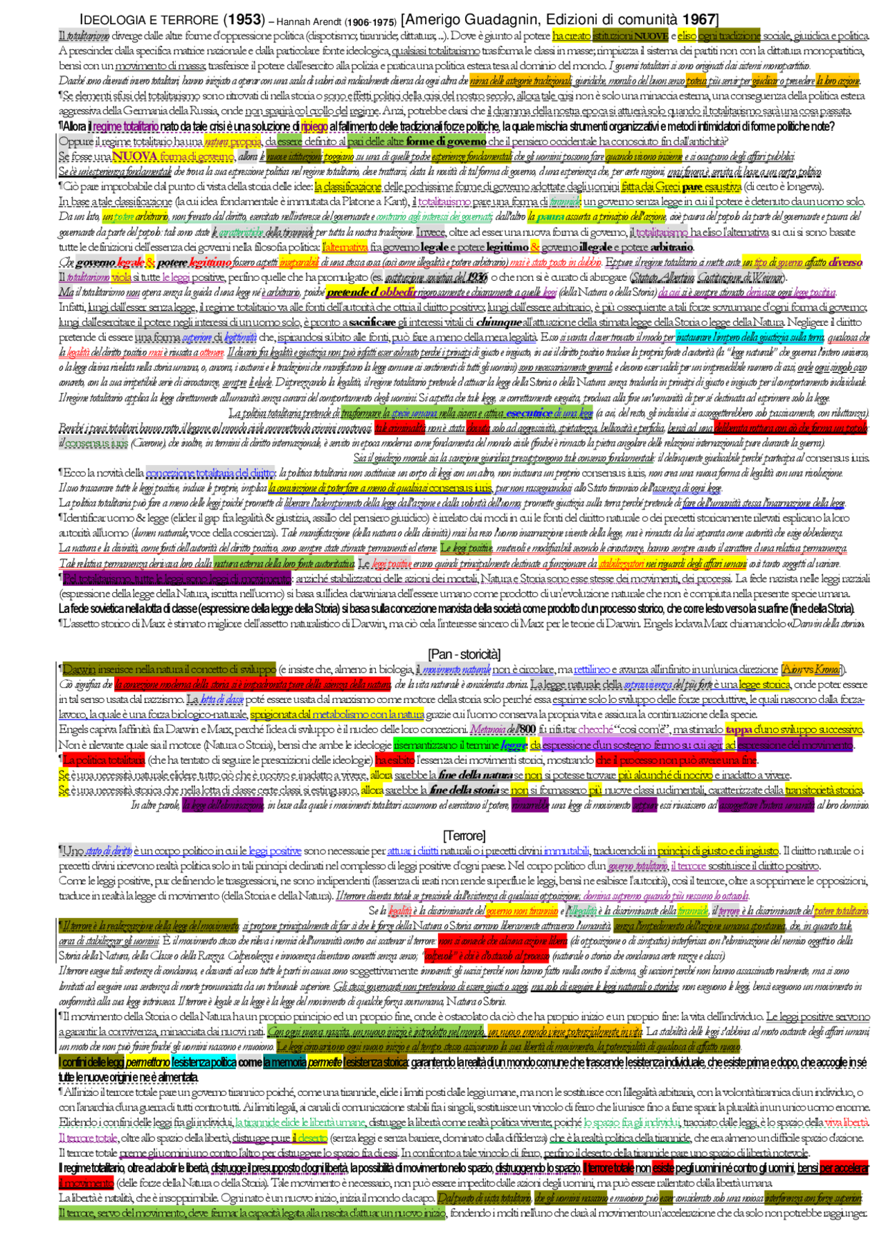 Riassunti Di Hannah Arendt E Ideologia In Pdf Summaries Philosophy