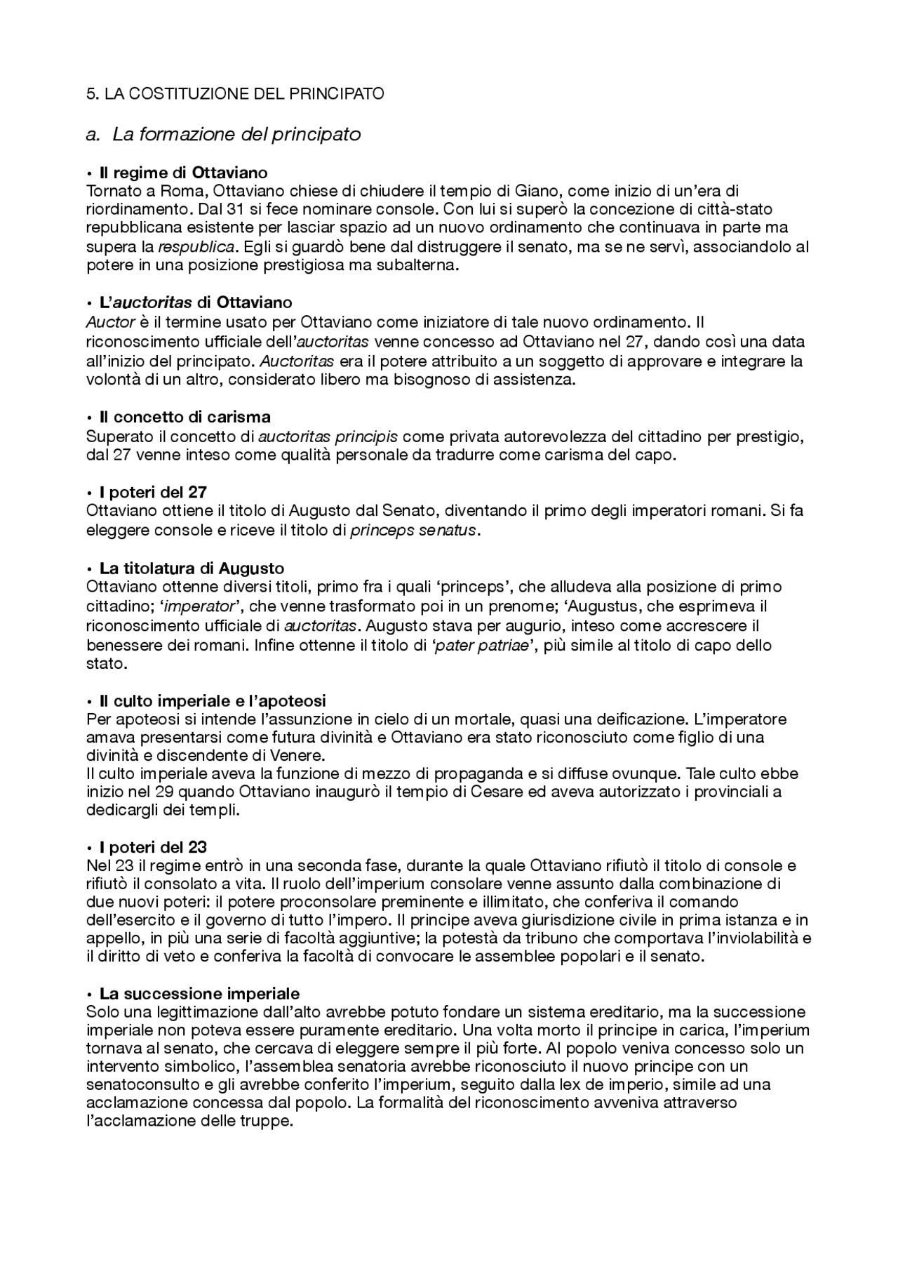 La Costituzioni Del Principato Docsity