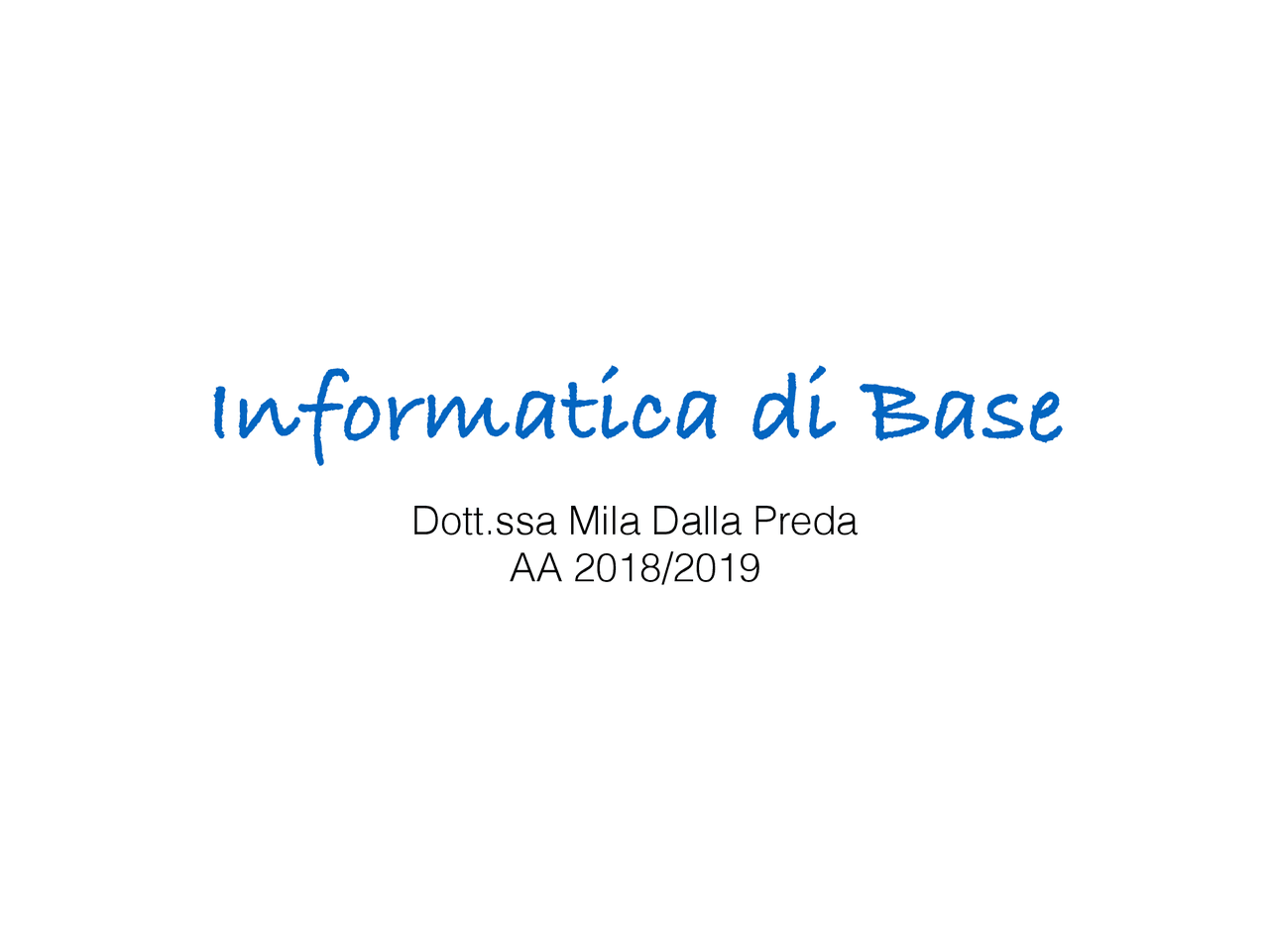 Introduzione Informatica Di Base Docsity