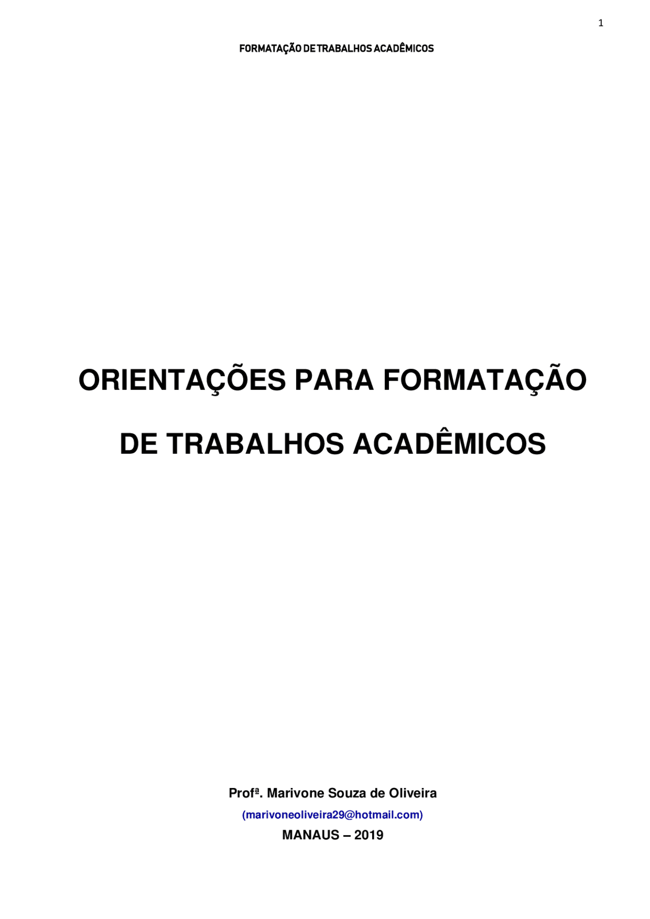 Manual De Formatação Para Tccs Docsity