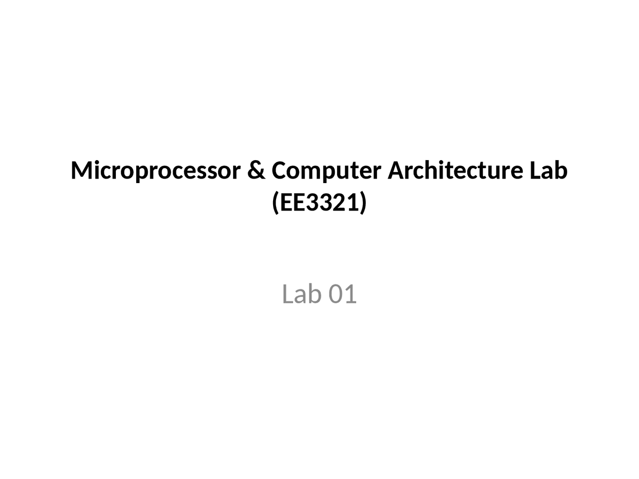 Microprocessor & Computer Architecture Lab: Microprocessors and Microcontrollers | Slides ...