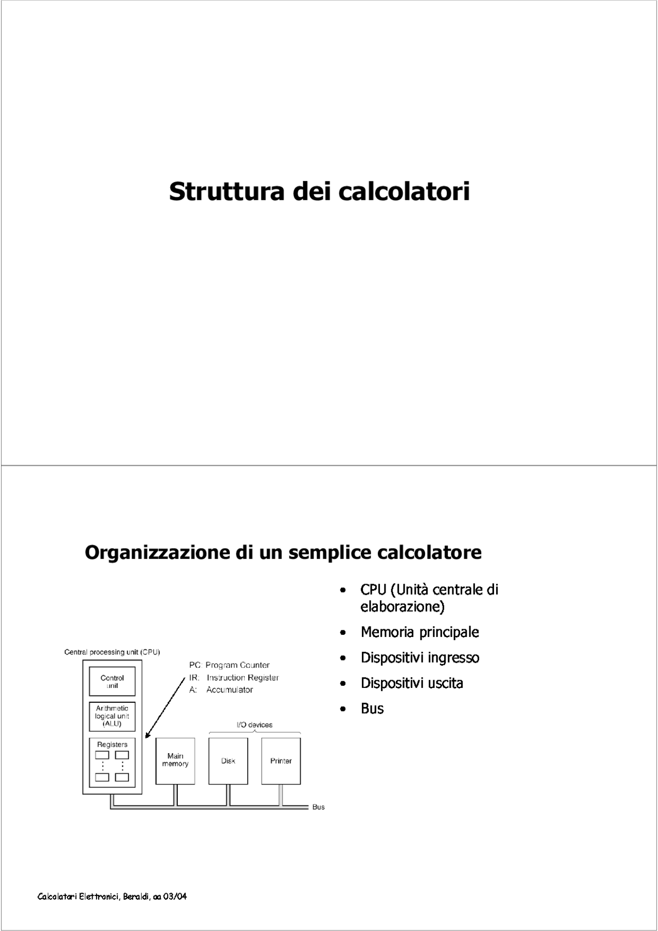 Calcolatori Elettronici Docsity