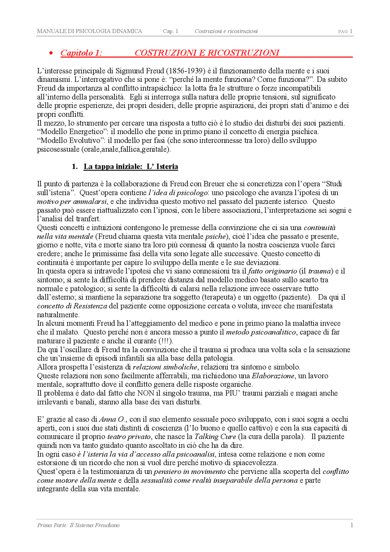 Manuale Di Psicologia Dinamica Docsity