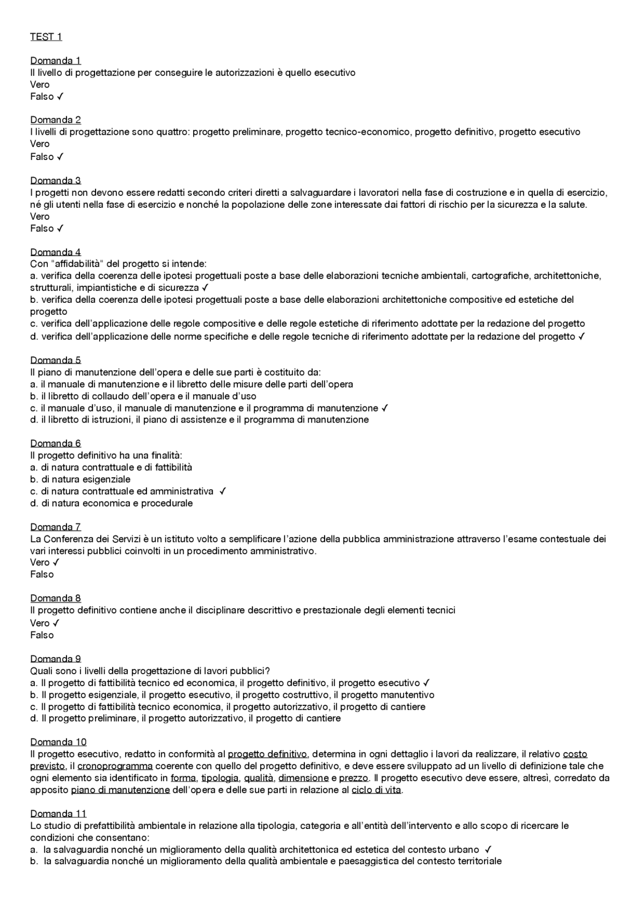 Test Gestione Del Progetto Docsity
