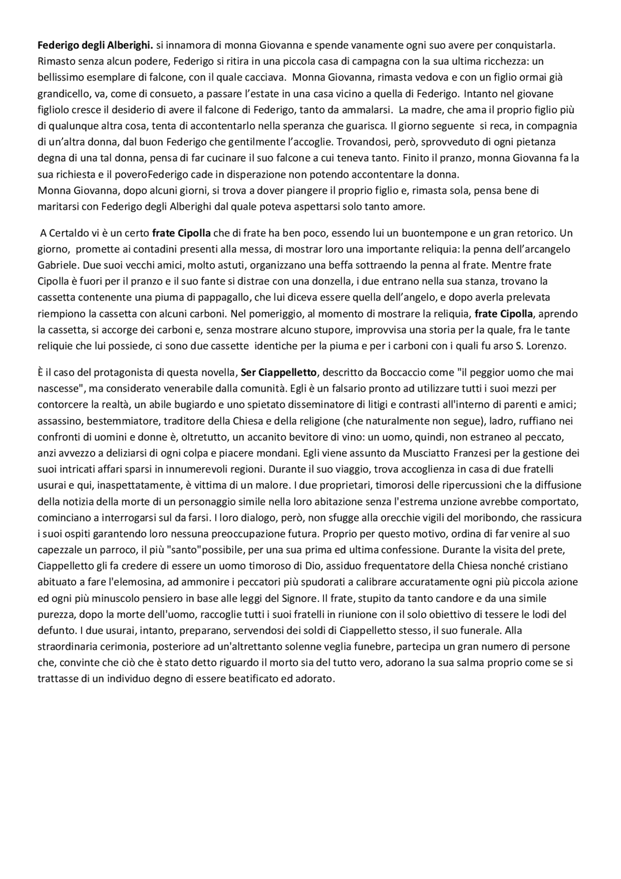 Boccaccio Riassunto Testi Docsity