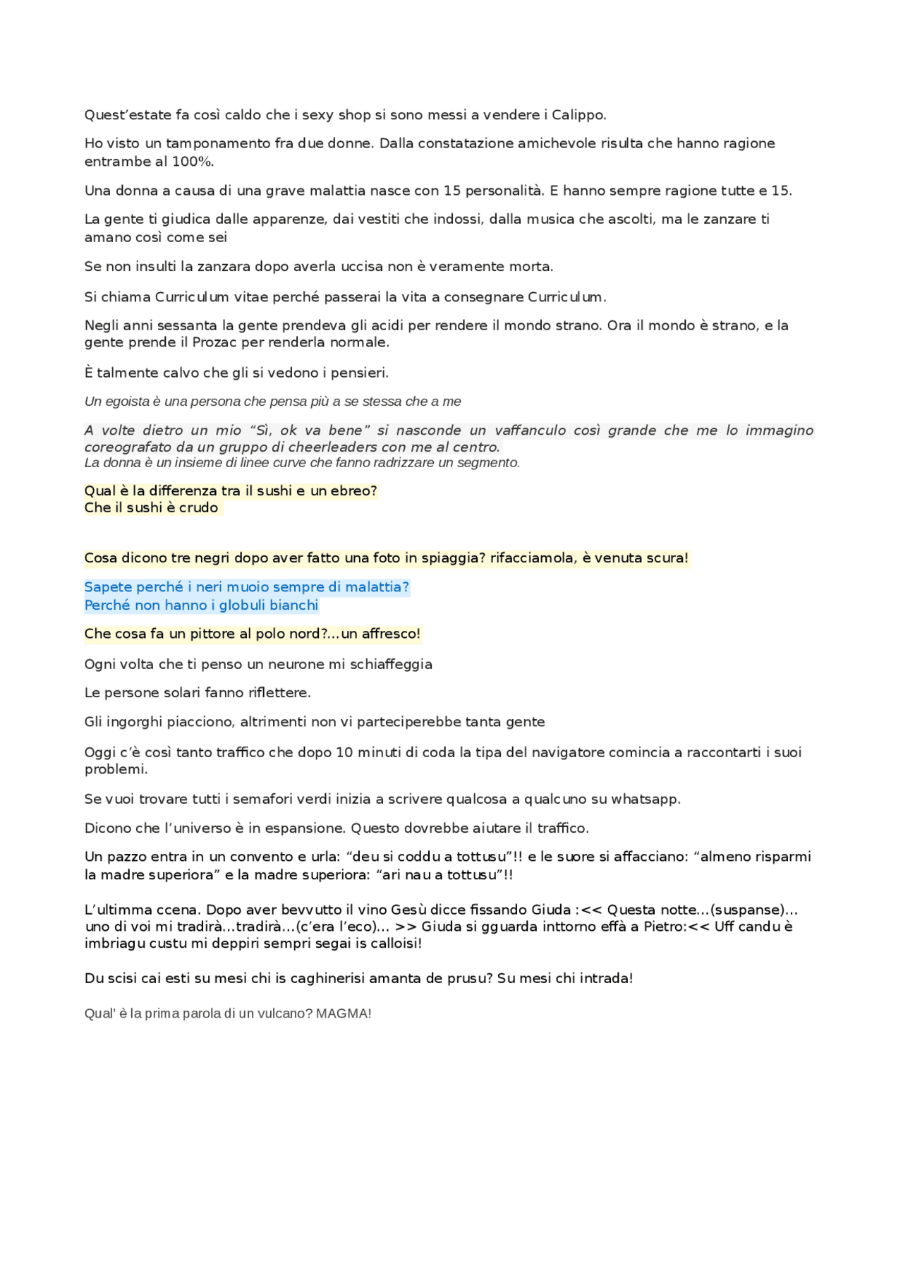 Battute E Aforismi Sulla Vita E Salute Docsity