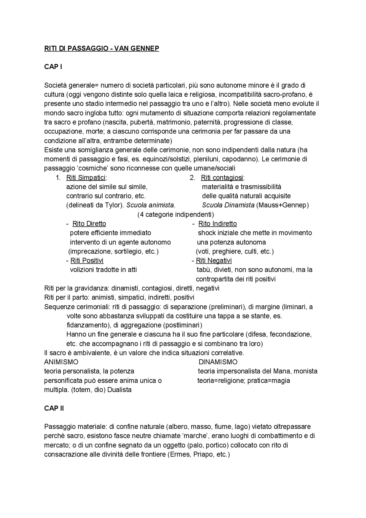 Van Gennep Riti Di Passaggio Docsity