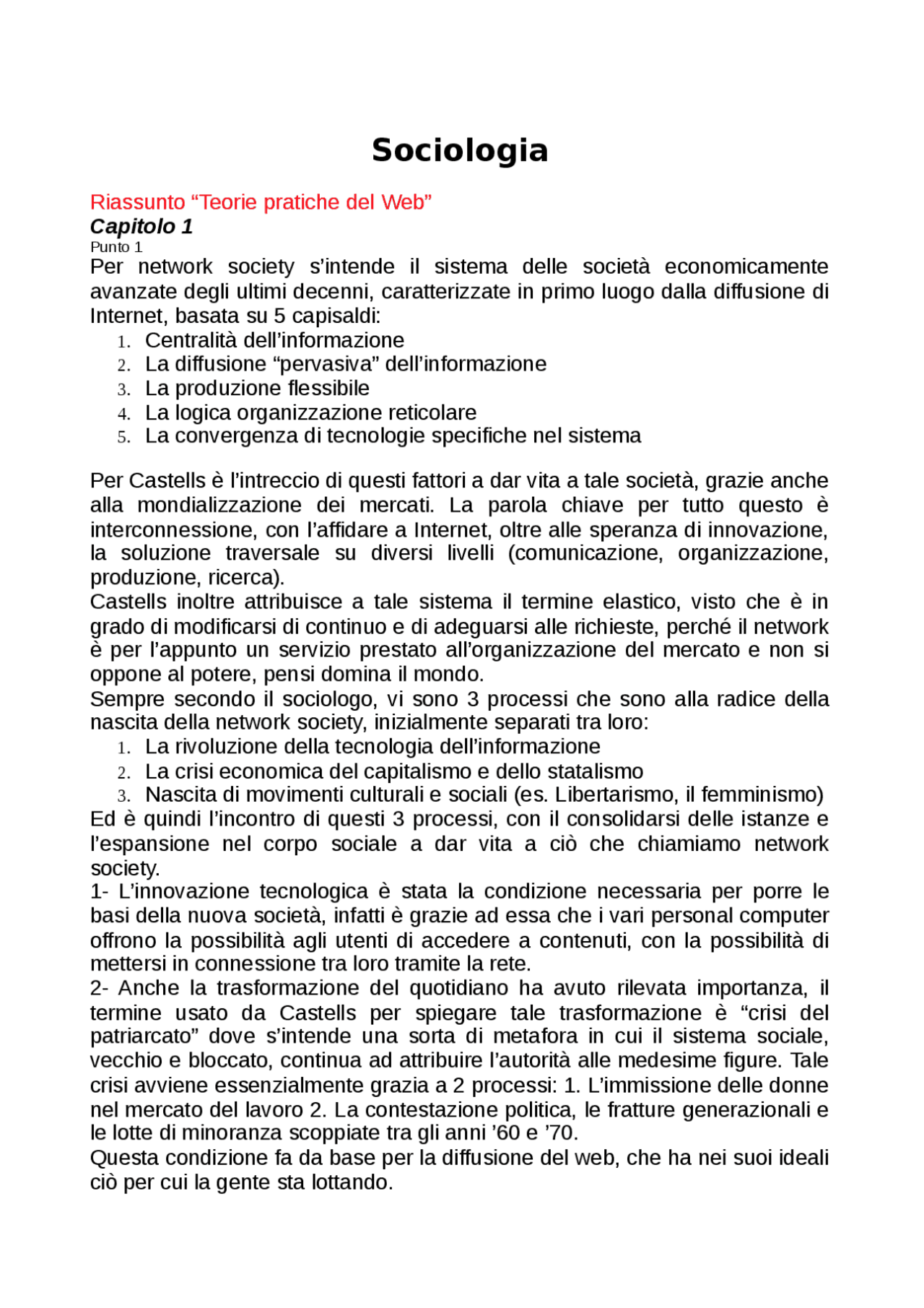 Riassunto Libro Teorie E Pratiche Del Web 1 Anno Cmp Docsity