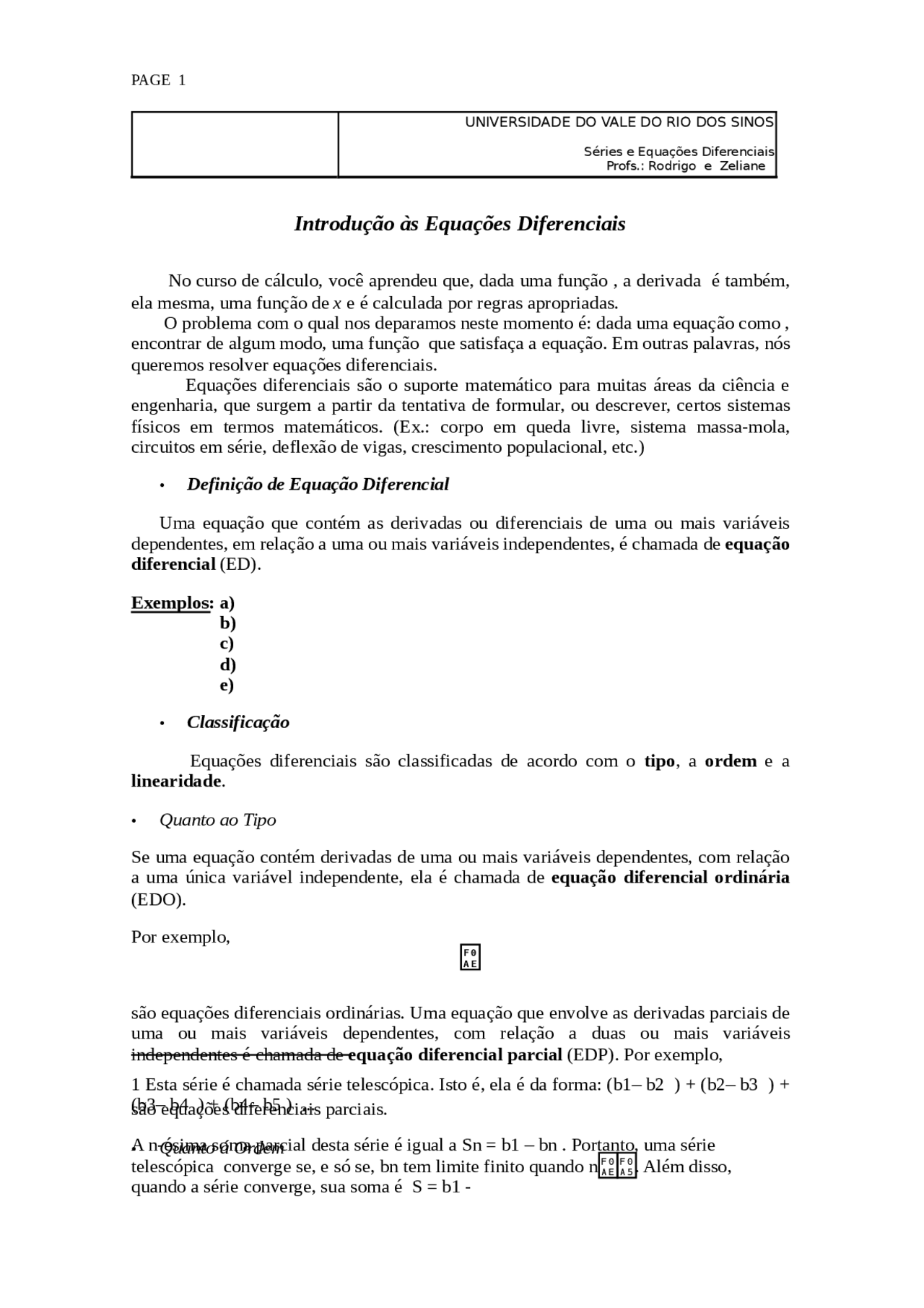 Lista De Execicios De Calculo Avançado Docsity