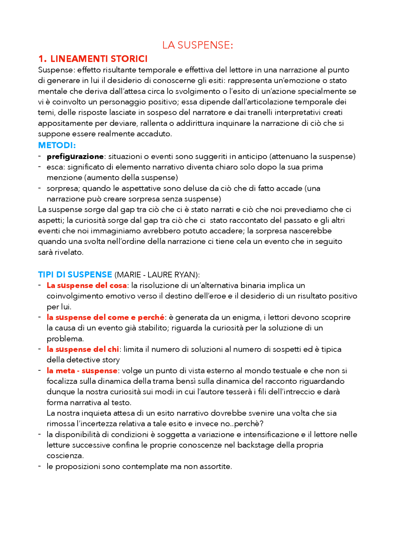 La Suspense Riassunto Semiotica 1 Anno Cmp Docsity