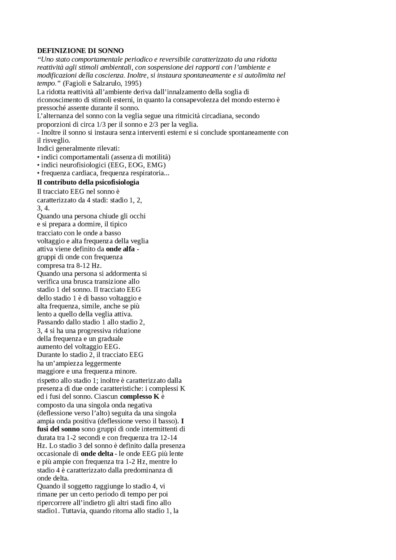 Riassunto Cap 8 Pinel Docsity