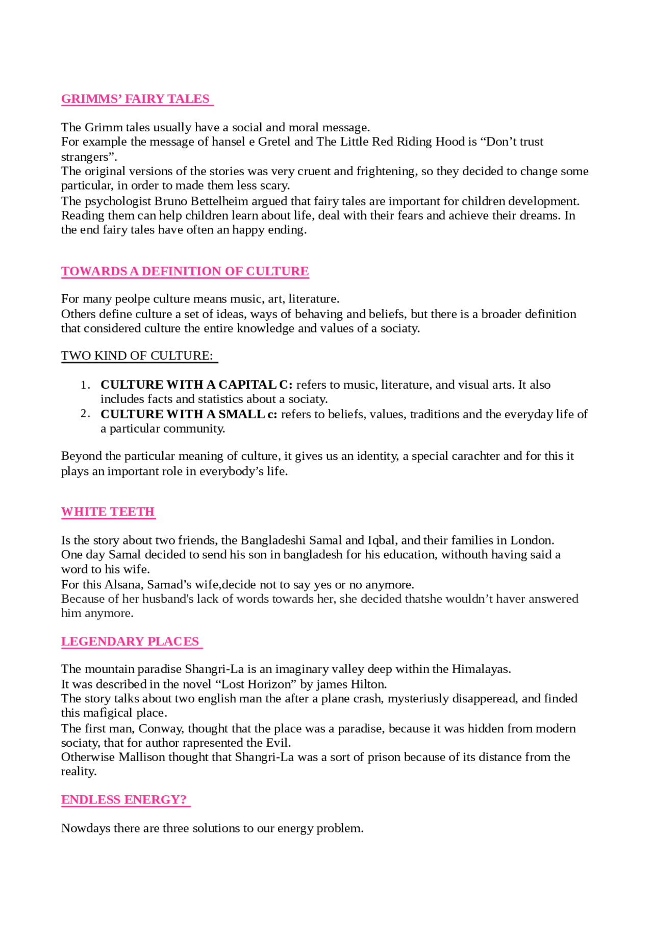 Riassunti Testi Global Intermediate Coursebook Docsity