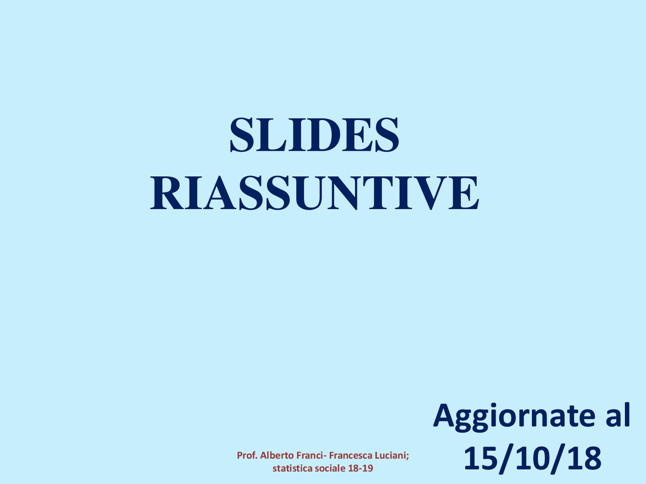 Statistica Sociale 1 Docsity