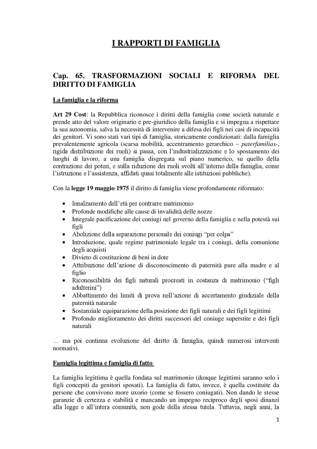 Rapporti Di Famiglia Docsity