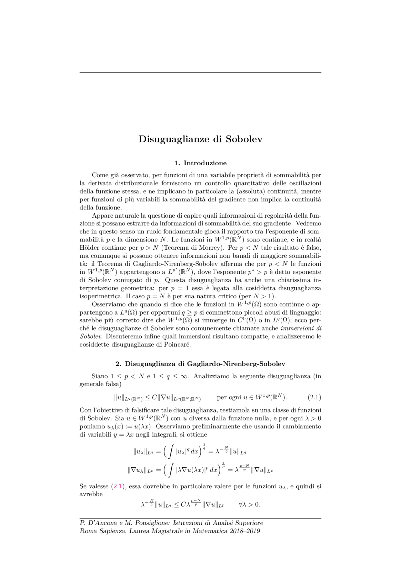Disuguaglianze E Teoremi Docsity