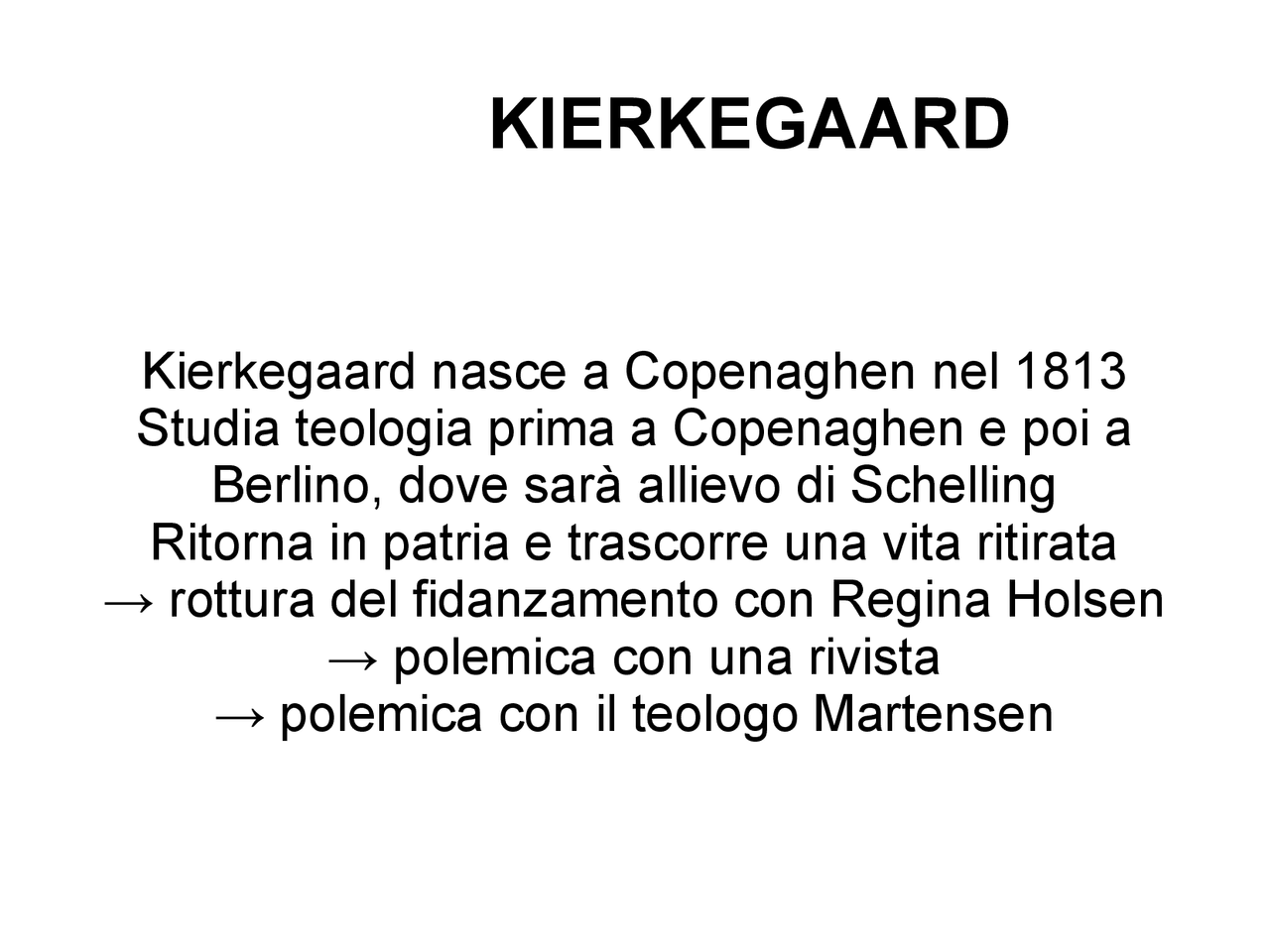Riassunto Kierkegaard Docsity