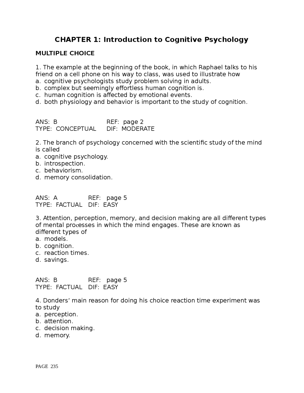Cognitive Psychology - Docsity
