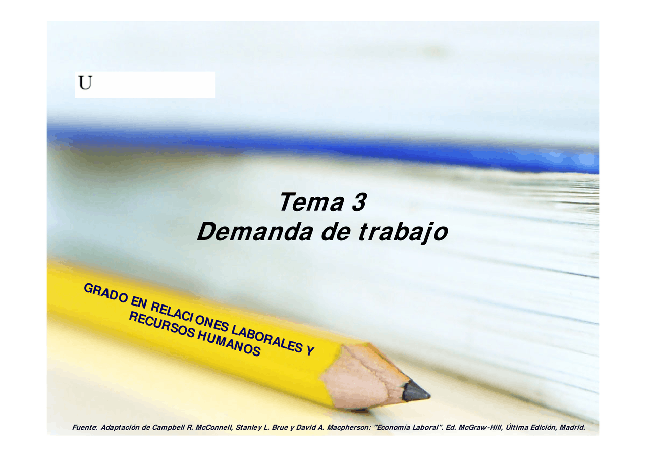 Tema 3 Economía Laboral - Docsity