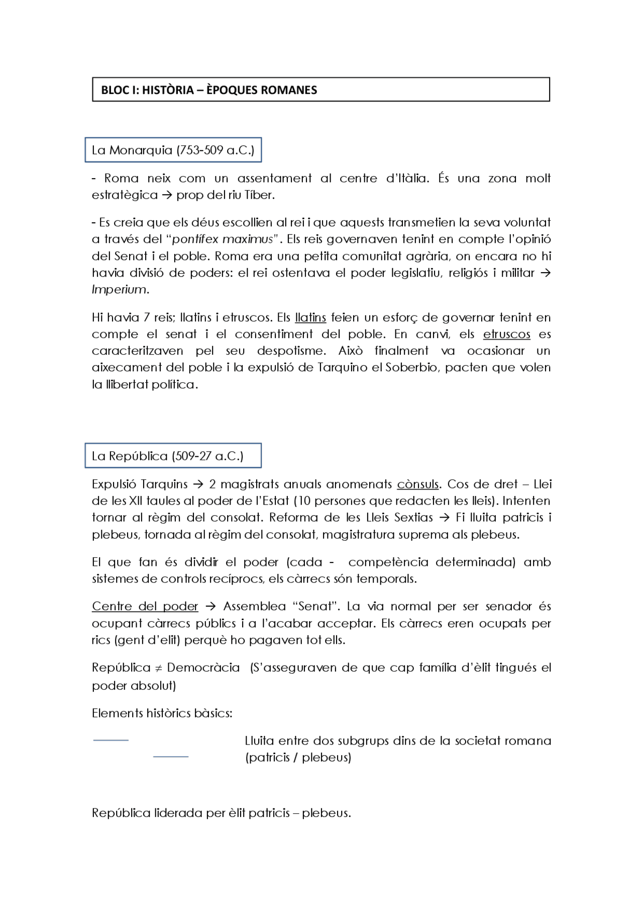 Bloque I Derecho Romano Docsity