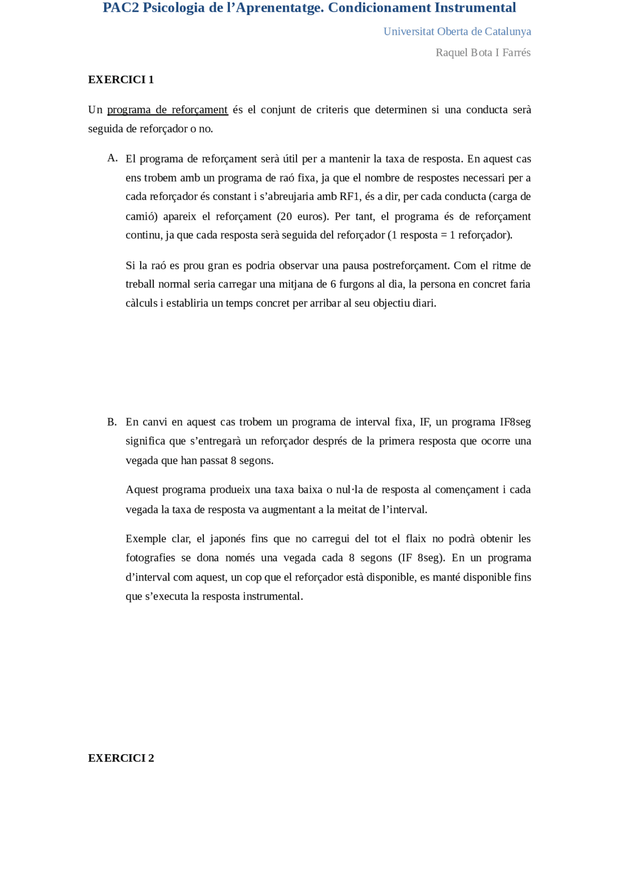 Pac 2 Psicologia De Laprenentatge Docsity