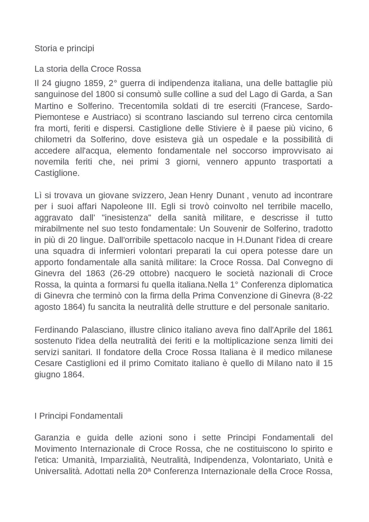 Storia E Principi Fondamentali Docsity