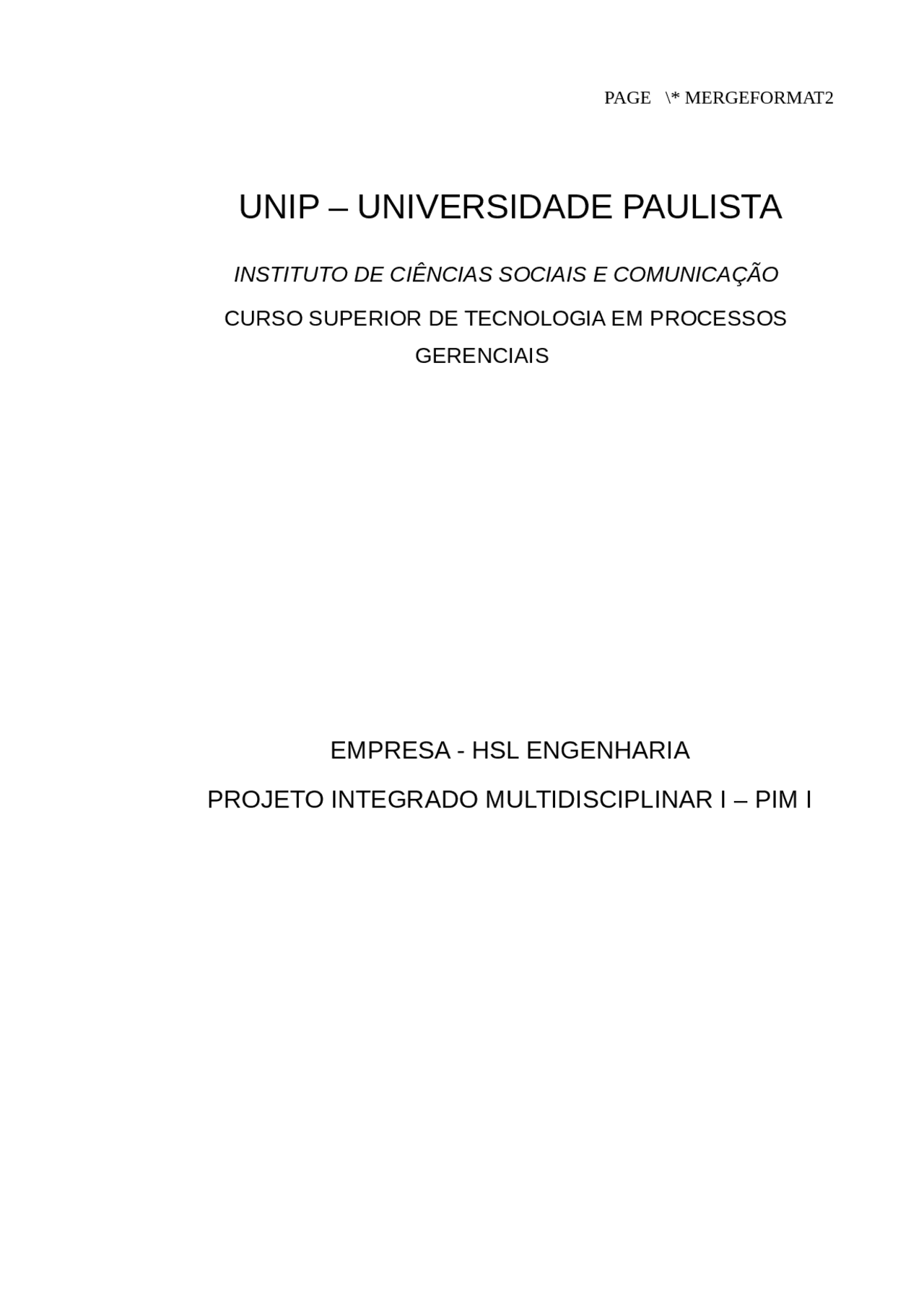 Projeto Integrado Multidisciplinar Docsity