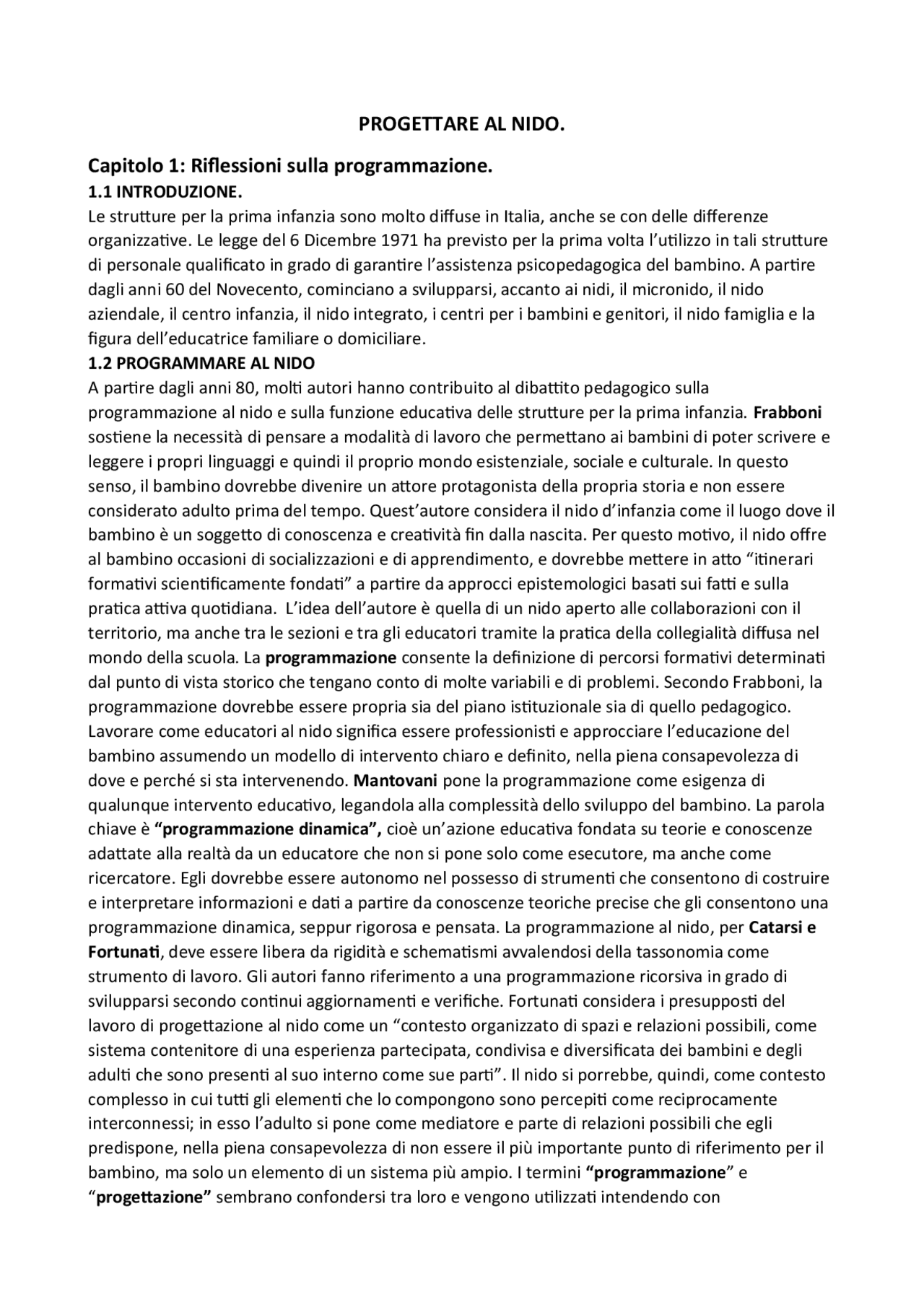 Progettare Al Nido Teorie E Pratiche Educative Docsity