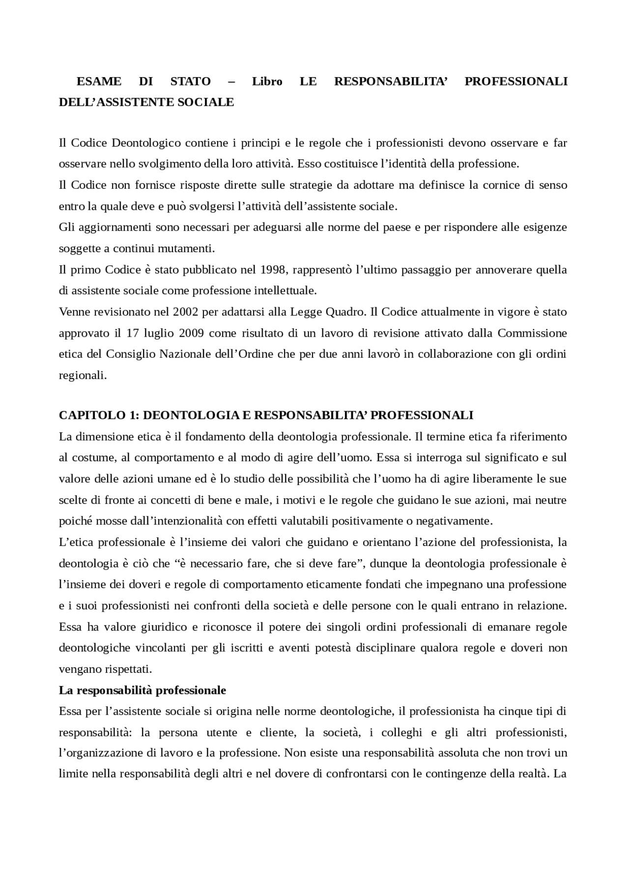 Le Responsabilità Professionali Dellassistente Sociale Docsity