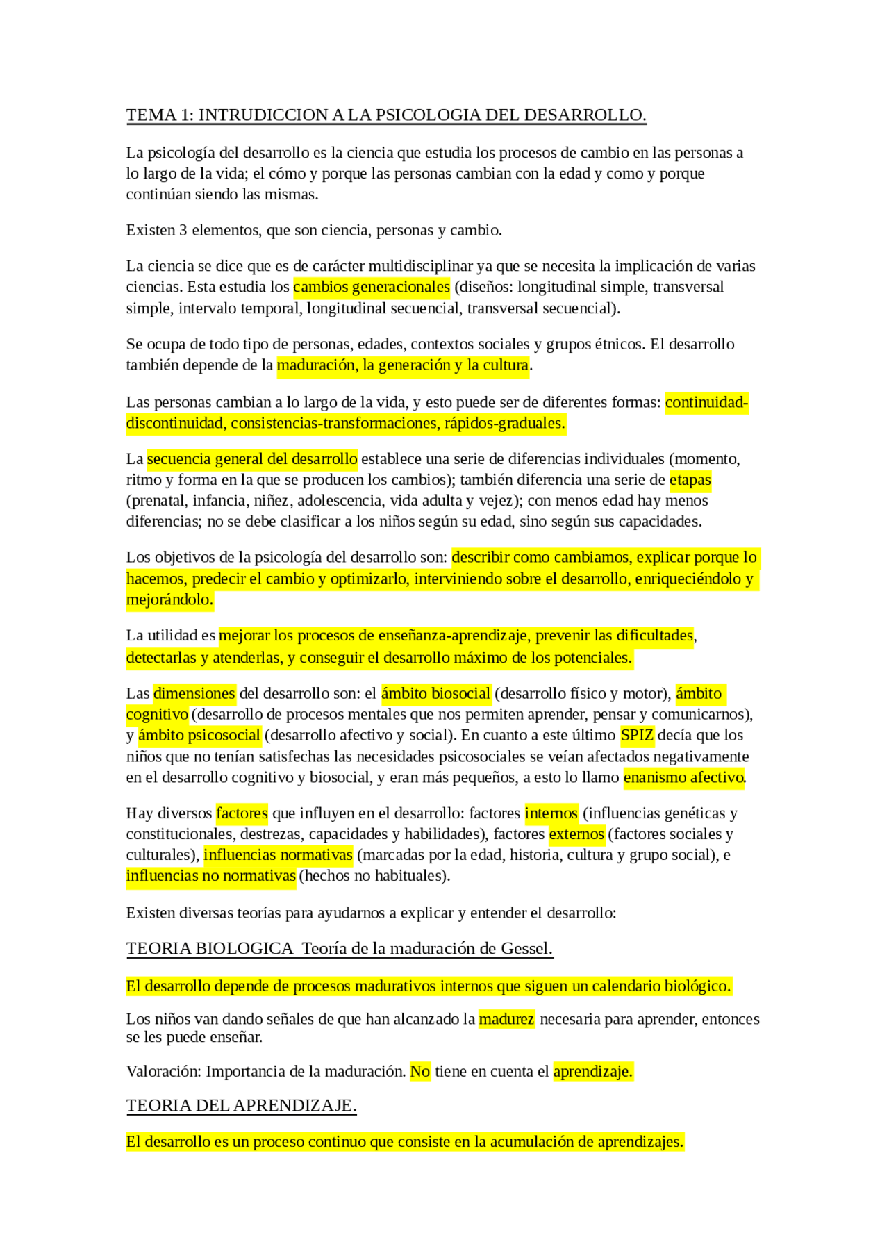 Apuntes Psicologia Del Desarrollo Docsity