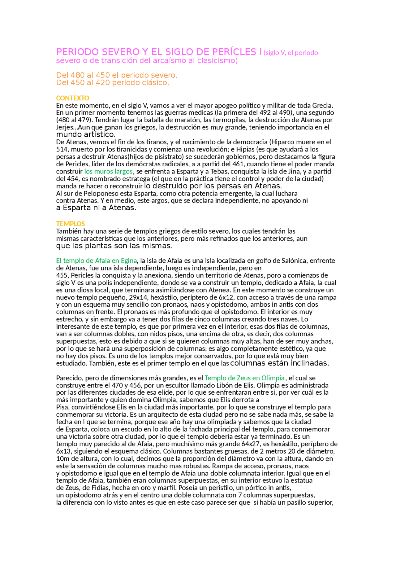 5-Periodo Severo.docx | Apuntes de Historia del Arte - Docsity